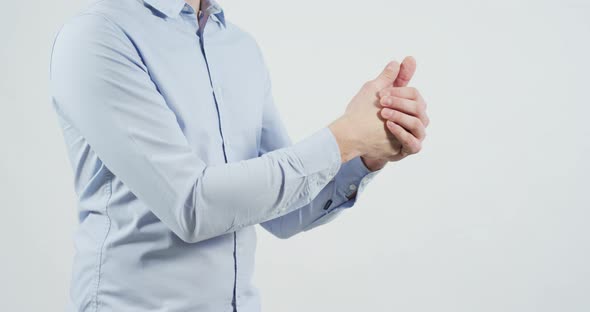 Man punching his fist into his hand, Stock Footage | VideoHive