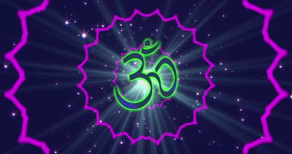 Looped Animation of Enlightenment with Multicolored Energy of Chakra ...