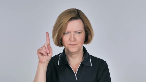 Portrait of Old Woman Waving Finger to Refuse, Stock Footage | VideoHive