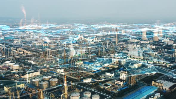 Smart factory concept. Communication network. INDUSTRY4.0, Stock Footage