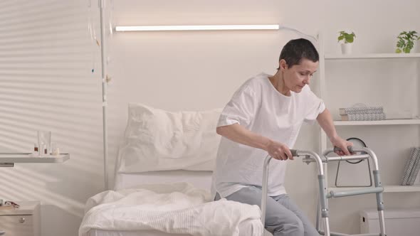 Patient in Hospital Using Walkers after Surgery, Stock Footage | VideoHive