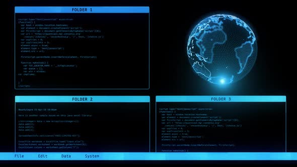 Cyber security message futuristic computer screen encrypted programming ...