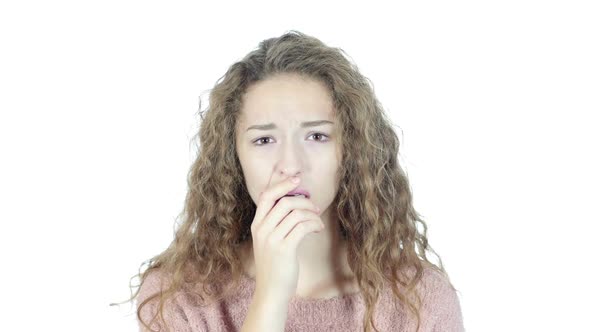 Woman in Shock, White Background, Stock Footage | VideoHive