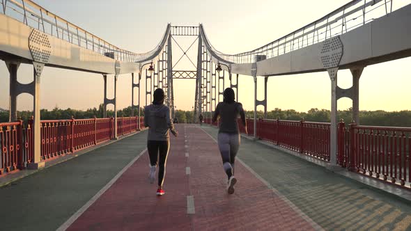 Sporty Muslim Runners in Hijabs During Workout, Stock Footage | VideoHive