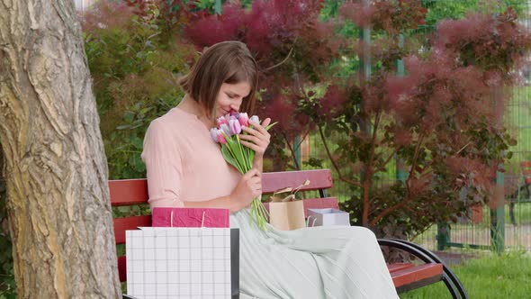 Attractive Female Enjoy Weekend in Town, Stock Footage | VideoHive