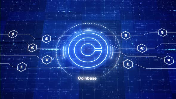 Coinbase animated logo. Coinbase cryptocurrency market animation ...