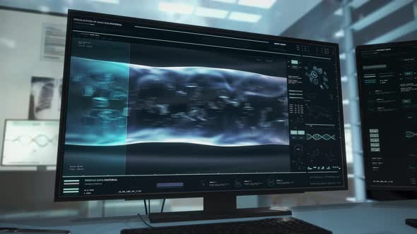 Medical scanner inspects the patients blood flow for biological cell ...