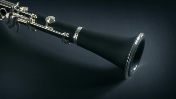 Clarinet Wind Instrument On Black, Stock Footage | VideoHive