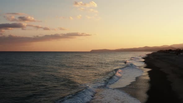 Orange Calm Ocean at Sunset Near the Coast by PolonioVideo | VideoHive