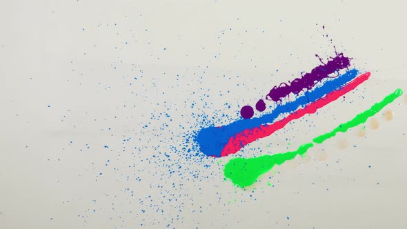 Top View The Color Drops On The White Background, Stock Footage | VideoHive