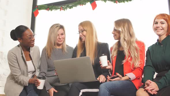 Red-haired Teacher Explaining New Material on Economics To Female ...