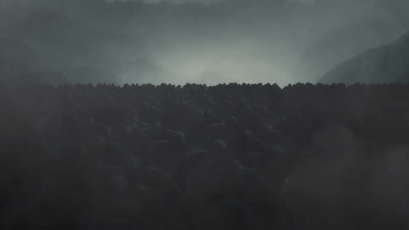 Thousands Of Creepy Zombies Storming Forward To An Attack, Motion Graphics