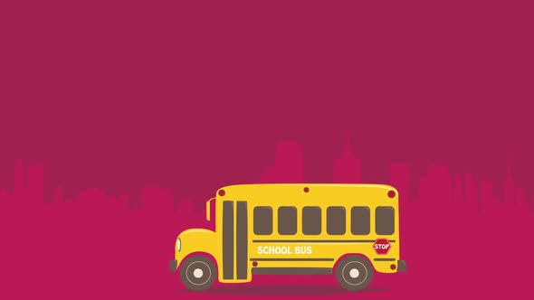 School bus animation background, Motion Graphics | VideoHive