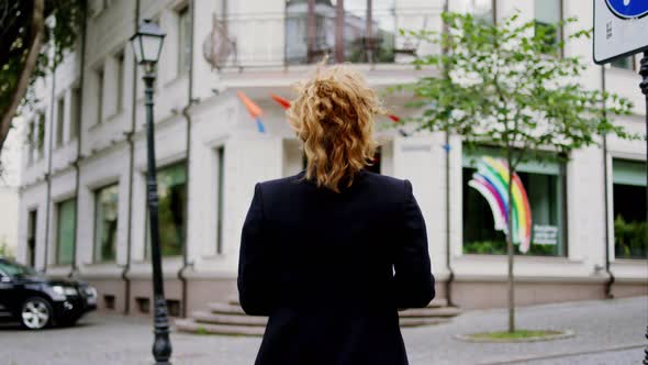 Taking Video From the Back of a Office Worker Lady, Stock Footage ...