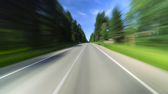 High Speed On The Open Road Fast Car Hyperlapse Car Driving on Country ...