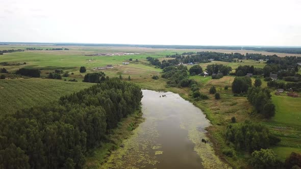 Bystraya River And Gory Village 02, Stock Footage | VideoHive