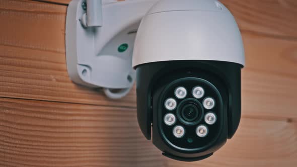 CCTV Camera Rotates and Follow the Object Security Camera Surveillance ...