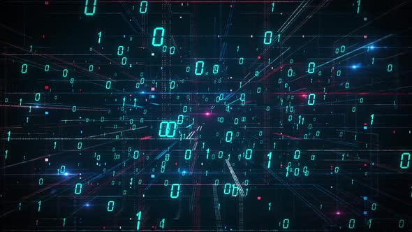Big Data Binary Digital Code Technology Background, Motion Graphics