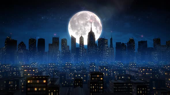 Digital City Night Aerial Graphic, Motion Graphics | VideoHive