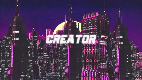 Retro Cyber City Background Creator, Motion Graphics | VideoHive
