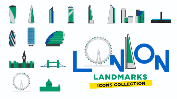 London Landmark Icons Collection, Motion Graphics | VideoHive