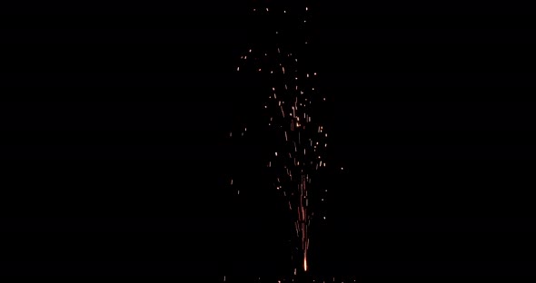Pyrotechnics sparkling fountain volcano standing on the ground. 50 fps ...