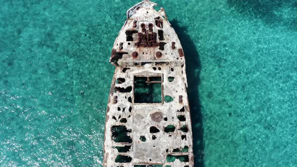 Top-Down View Of SS Sapona Shipwreck, Concrete Hulled Shipwreck Near ...