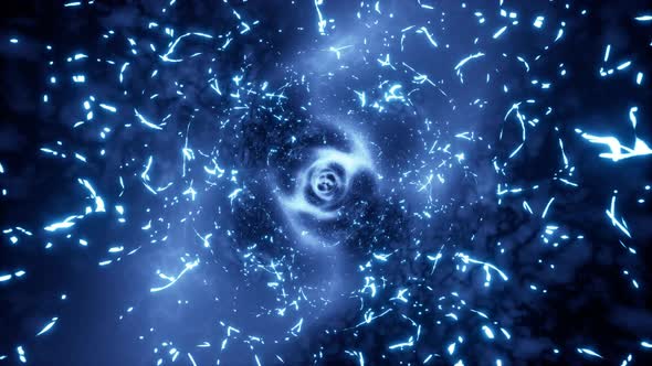 Blue Electric Particles Portal Effect 4K 01, Motion Graphics | VideoHive