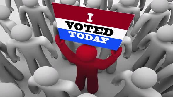 I Voted Today Person In Crowd Election Voting Day Pride 3d Animation ...