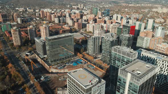 Aerial View Of High-rise Buildings In Santiago Metropolitan Region From ...