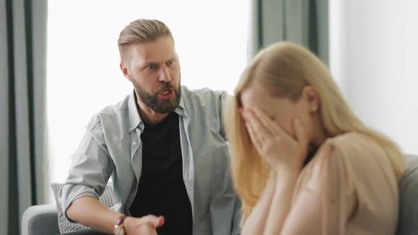 Man Screaming on Crying Woman, Stock Footage | VideoHive