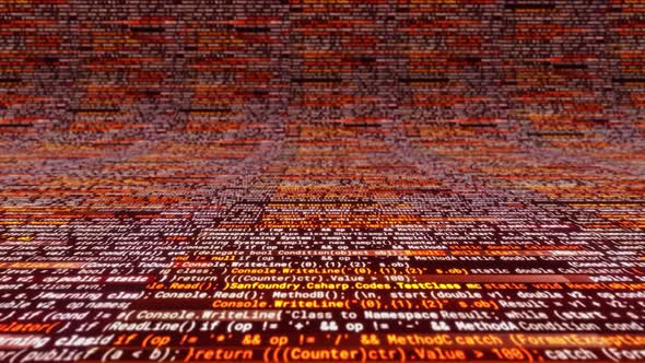 Scrolling through code program, Motion Graphics | VideoHive