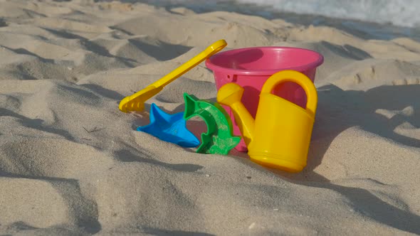 Toys for sandy beach., Stock Footage | VideoHive