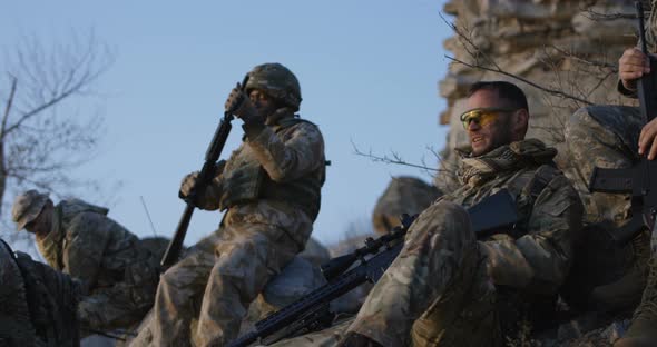 Soldiers Taking a Rest, Stock Footage | VideoHive