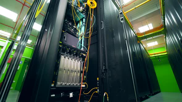 Open Server Unit Located in the Datacenter, Stock Footage | VideoHive