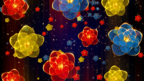 4 K Starfall Flowers, Motion Graphics | VideoHive