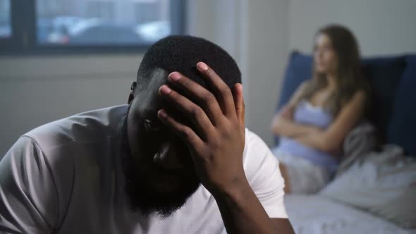 Upset Man Discouraged By Intimate Problem Stock Footage Videohive