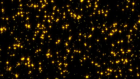 4k Glow Gold Stars, Motion Graphics | VideoHive