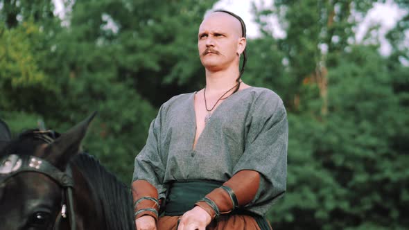 Ukrainian Cossack in the Zaporozhian Sich, Stock Footage | VideoHive