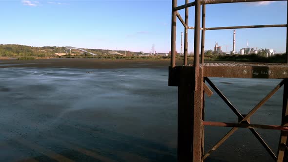 Lagoon sludge at the factory. Close up shot., Stock Footage | VideoHive