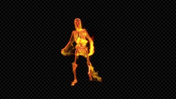 Fiery Skeleton Break Dance, Motion Graphics | VideoHive
