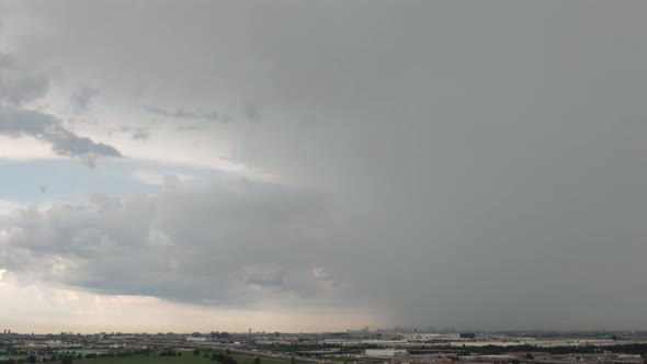Time Lapse of a fast moving storm passing Airport of Toronto with a ...
