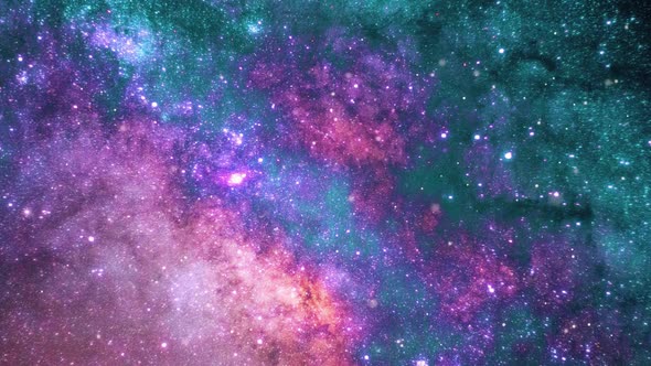 Colorful Galaxy Space Travel Stars Moving Loop Background, Motion Graphics