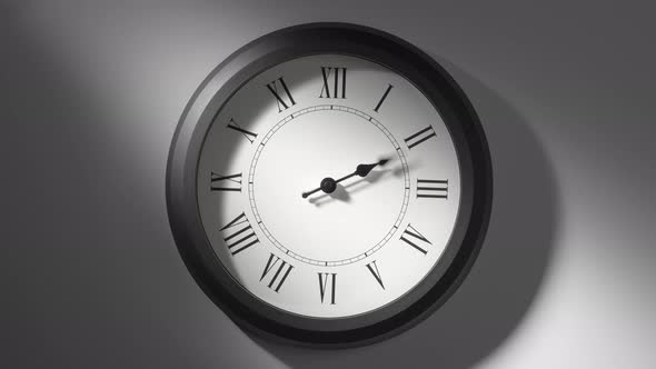 Latin Clock Face in Time Lapse on White Wall, Stock Footage | VideoHive