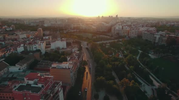 Valencia at Sunset, Aerial View, Stock Footage | VideoHive