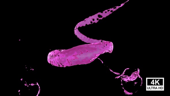 Twisted Pink Color Water Splash V6 4K, Motion Graphics | VideoHive
