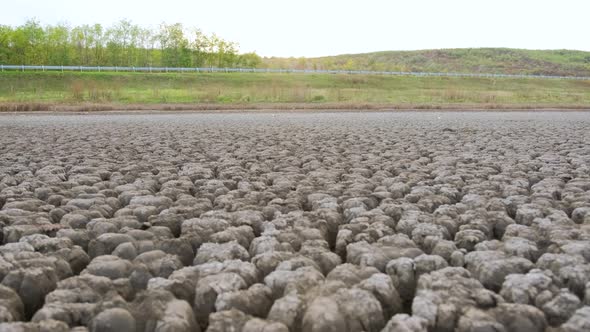 Huge Area of a Very Dry Lake Suffering From Drought, Next To It ...