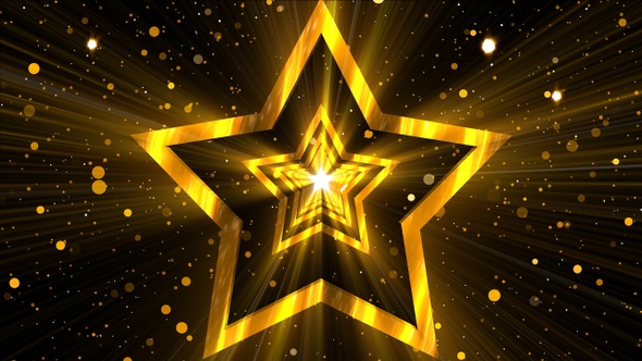 Gold Star Background Loop, Motion Graphics | VideoHive