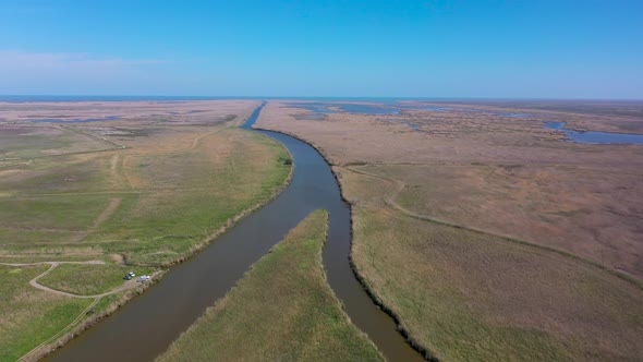 Delta of Volga River Agrokhansky Bay, Stock Footage | VideoHive