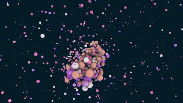 Abstract Particles Background 3D Spheres Animation, Motion Graphics